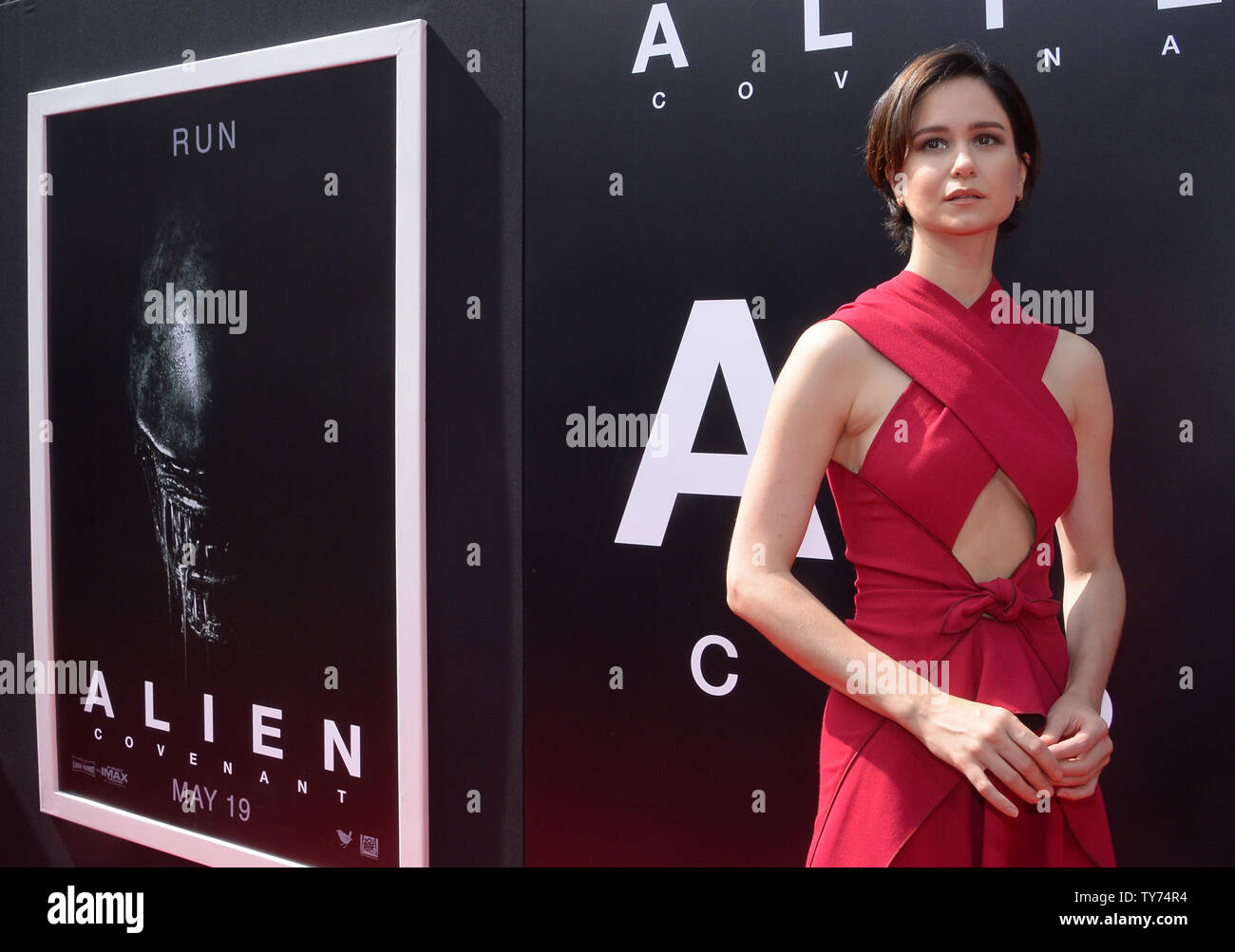 From the cast of "Alien: Convenant", actress Katherine Waterson arrives ...