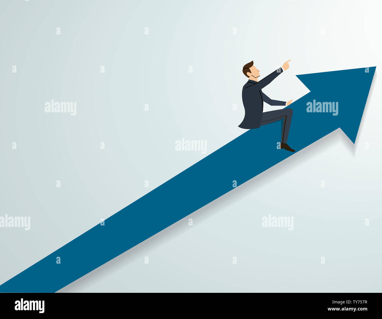 Businessman on arrow icon vector background. Business concept ...