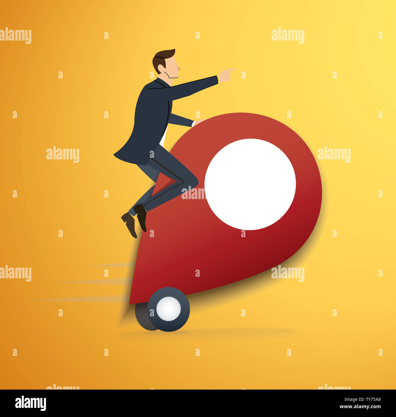 Bicycle road pin location hi-res stock photography and images - Alamy