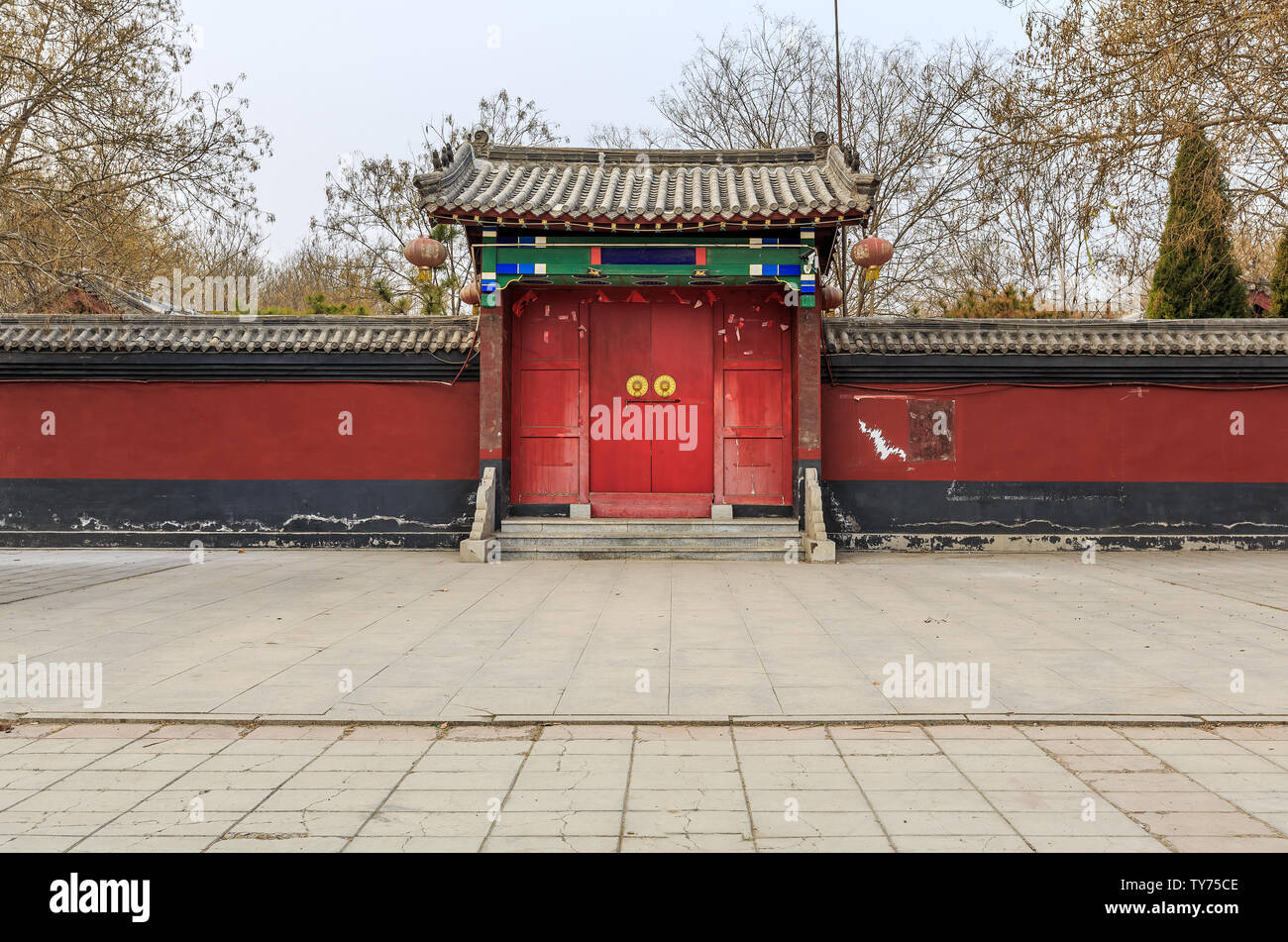 Red Temple Gate Stock Photo - Alamy