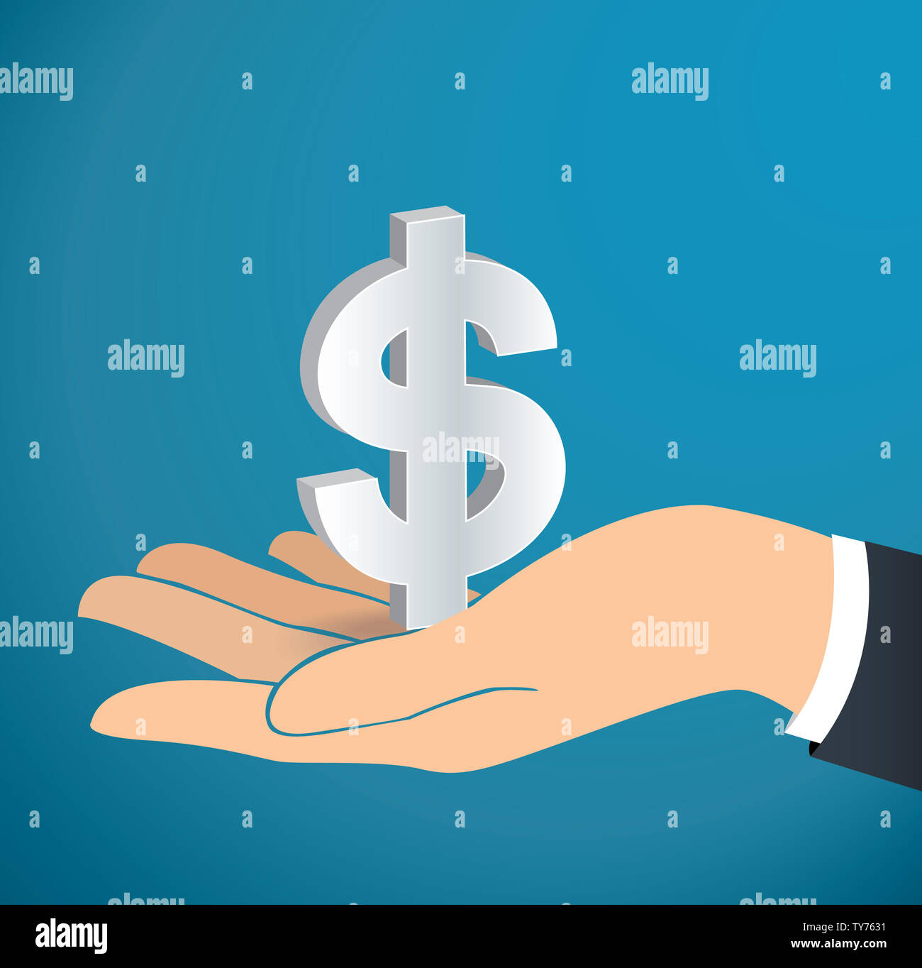 Hand with dollar icon hi-res stock photography and images - Alamy