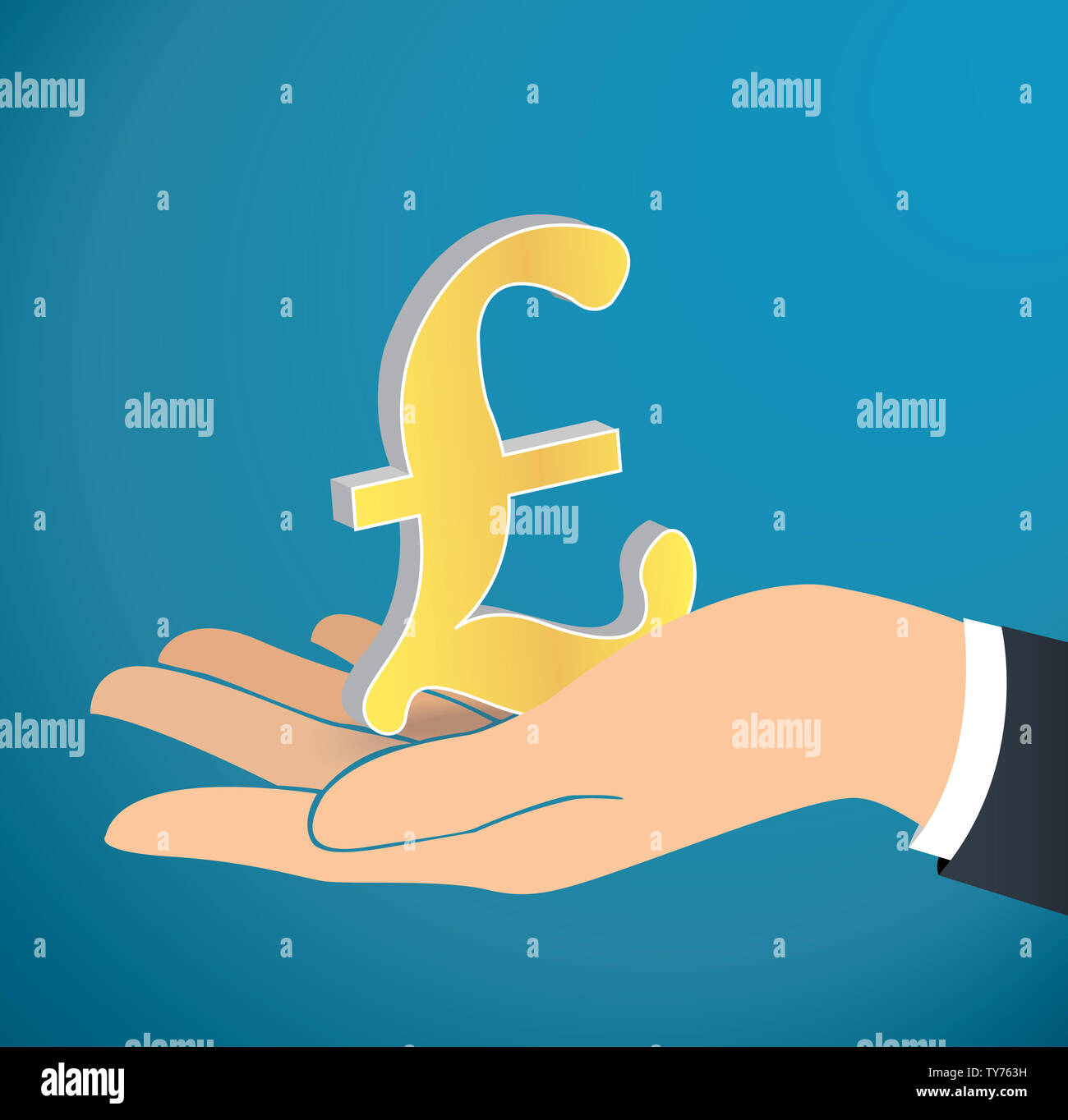 hand holding British Pound icon Stock Photo - Alamy