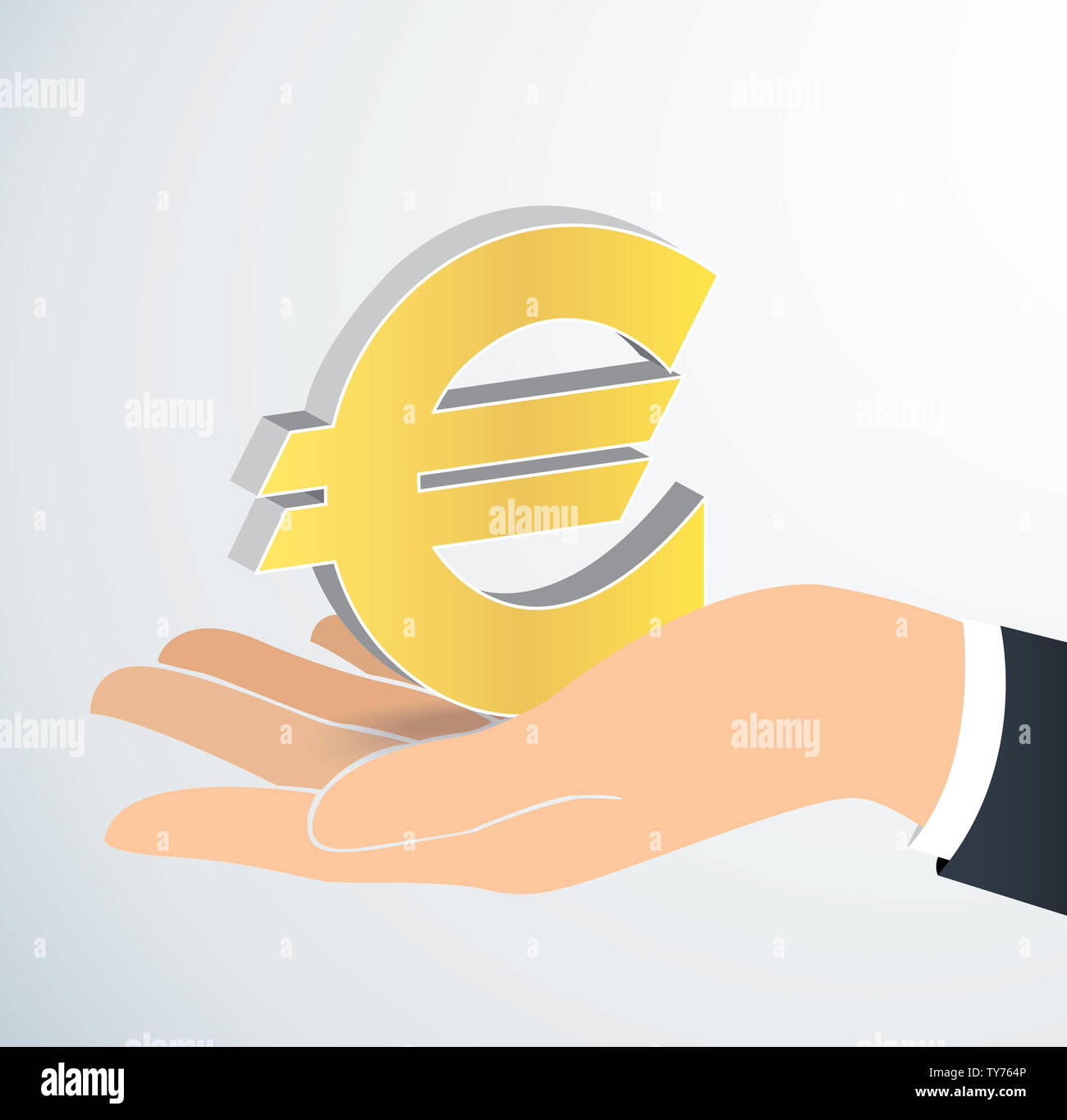 hand holding Euro icon Stock Photo - Alamy