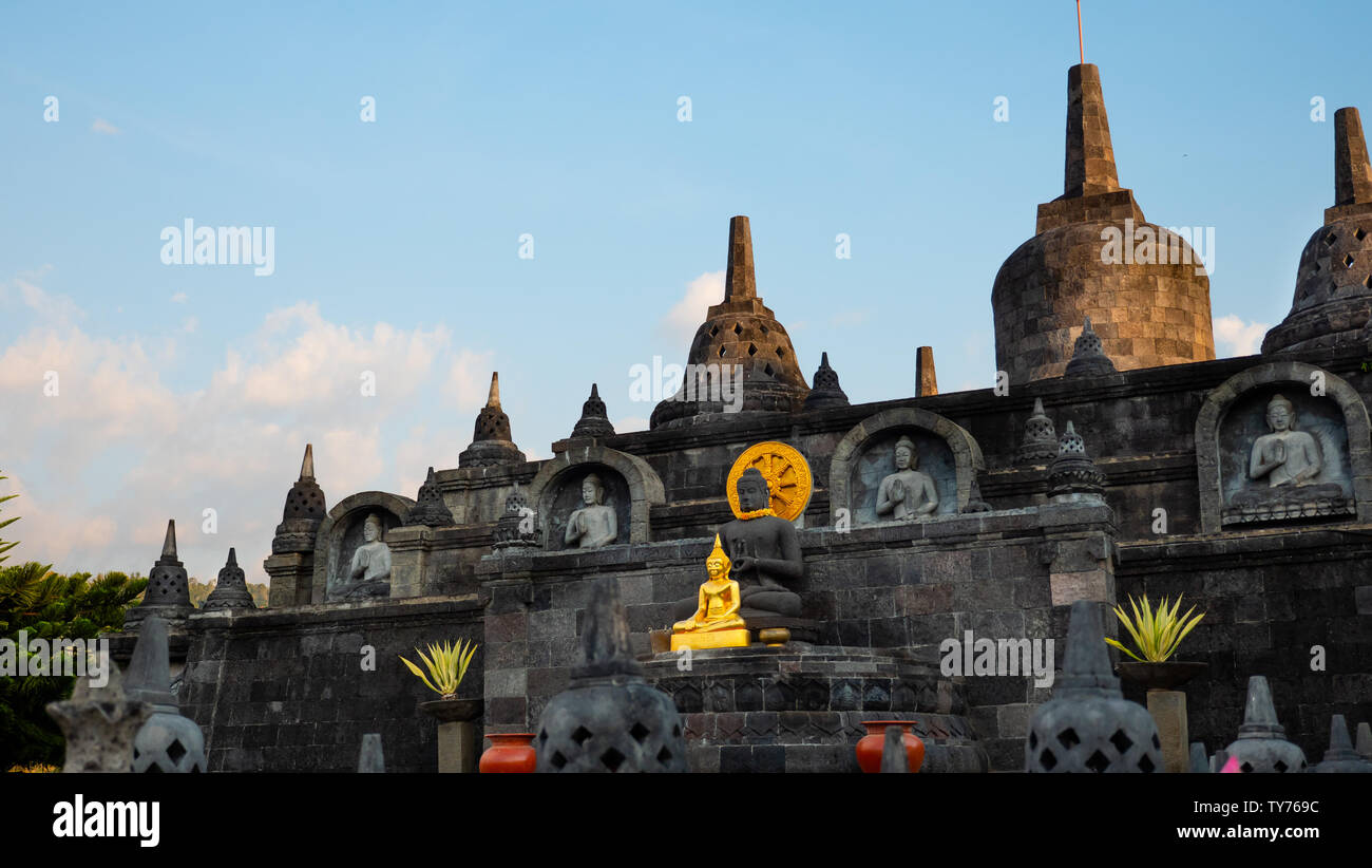 buddhist temple Brahma Vihara Arama with statues gods. balinese temple ...