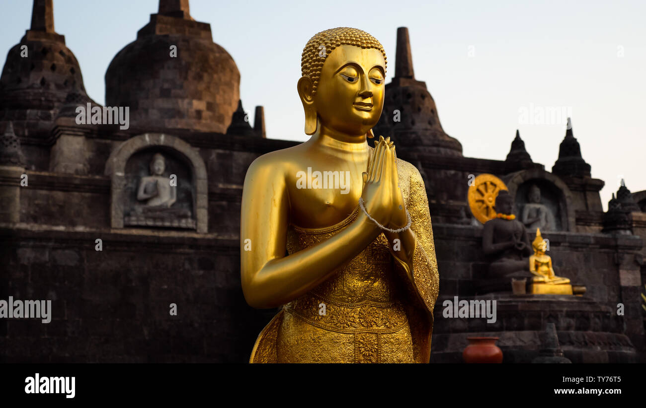 buddhist temple Brahma Vihara Arama with statues gods. balinese temple ...