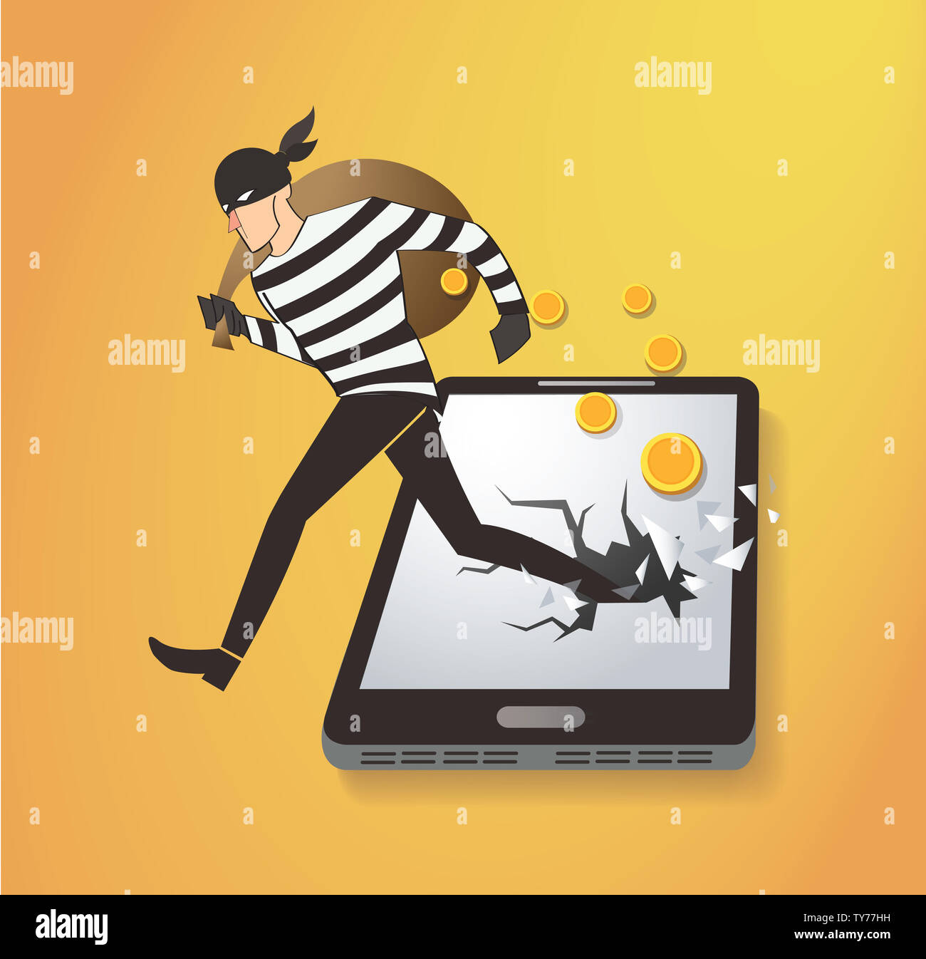 Smart phone thief illustration hi-res stock photography and images - Alamy