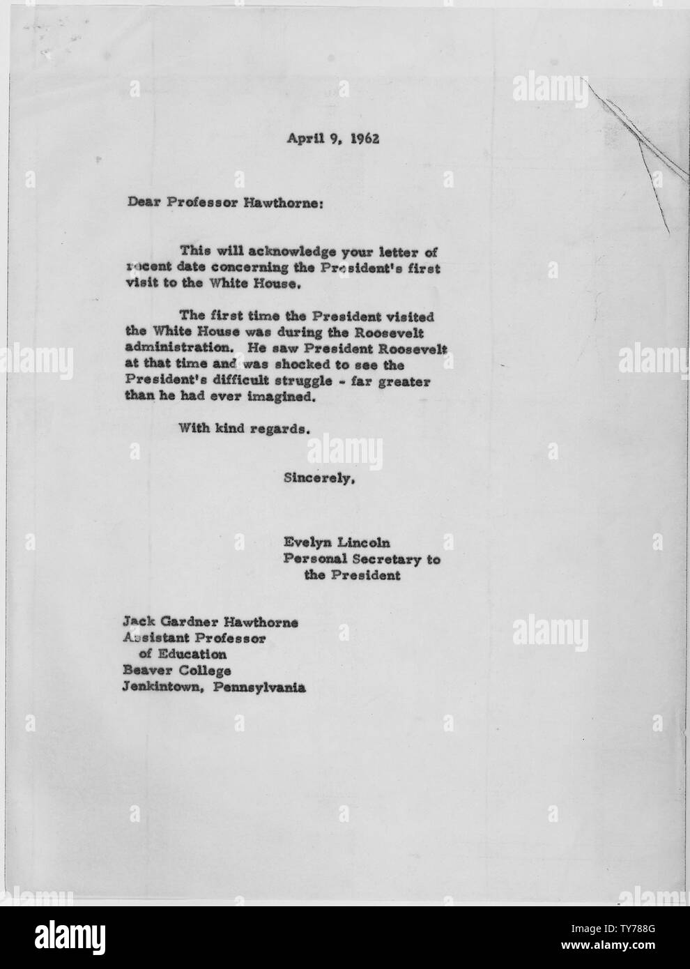 John F. Kennedy's First Visit to the White House; Scope and content ...