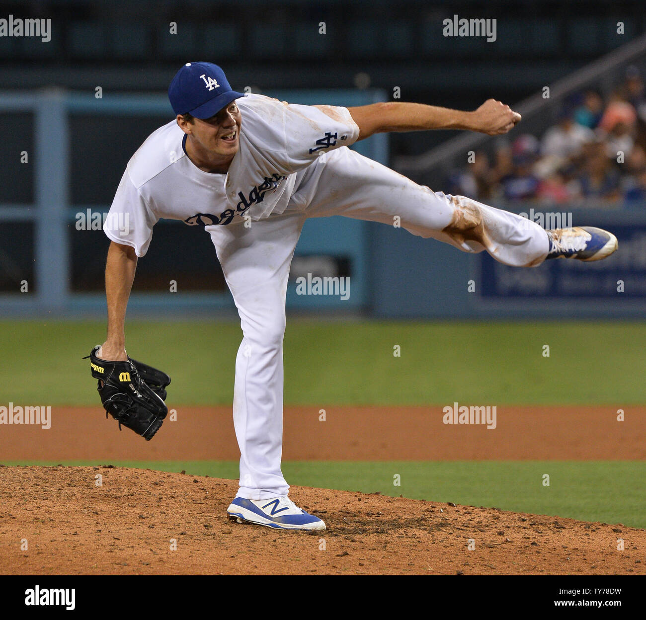 Los Angeles Dodgers' starting pitcher Rich Hill delivers in the sixth ...
