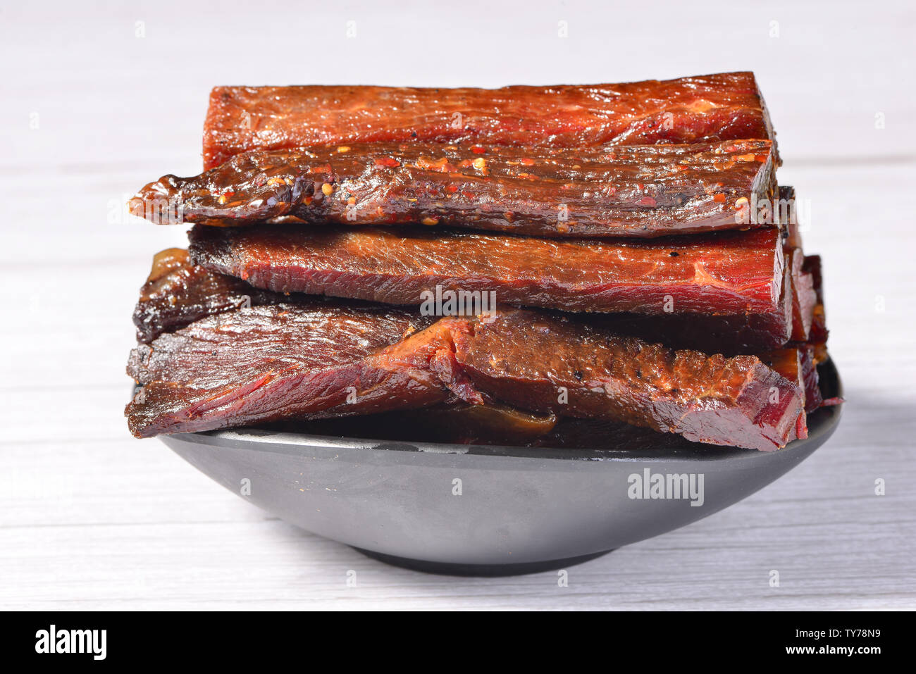 Air-dried hand-torn beef HD picture Stock Photo - Alamy