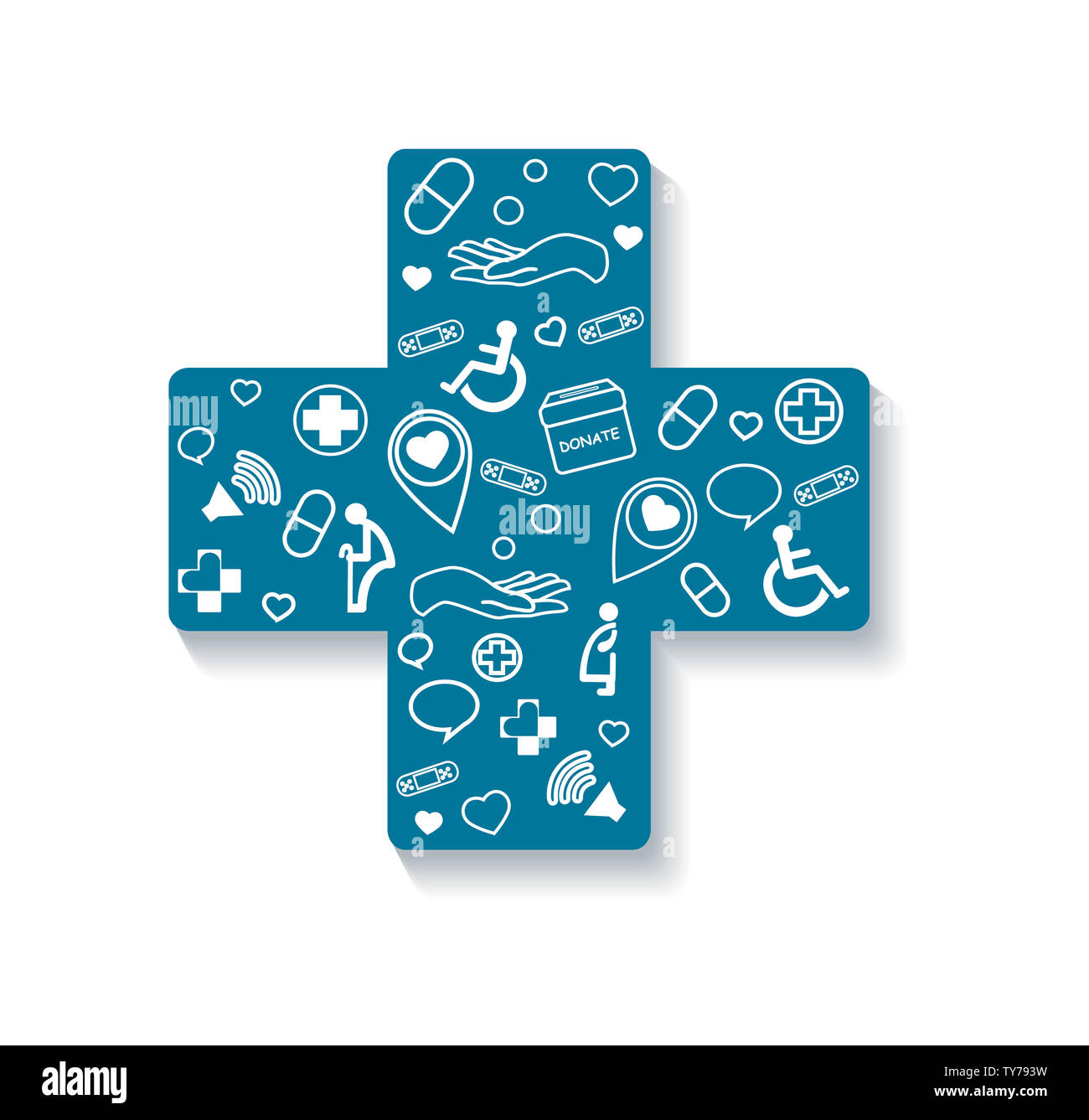 Medical charity icon outline Cut Out Stock Images & Pictures - Alamy
