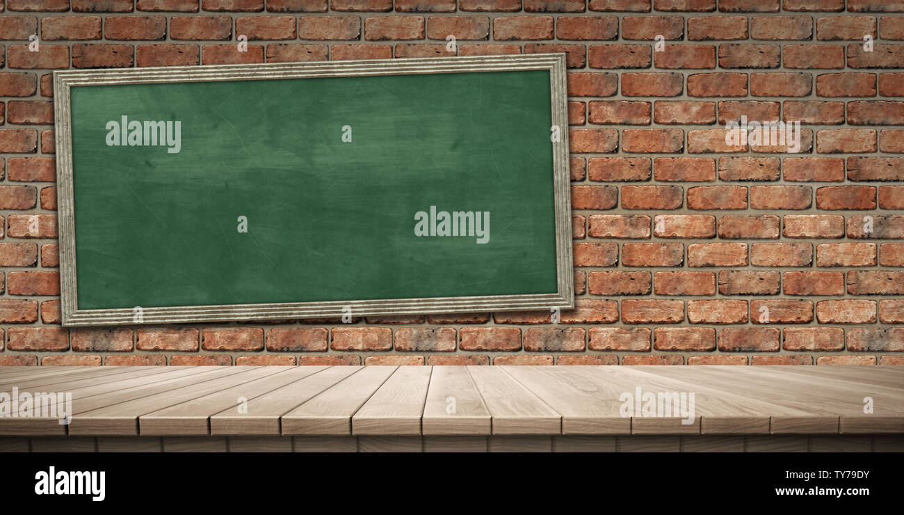 Colorful wooden platform background: blackboard/chalkboard. ( 3D ...