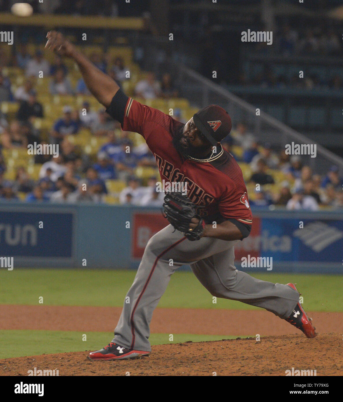Arizona Diamondbacks' closing pitcher Fernando Rodney delivers in the ...