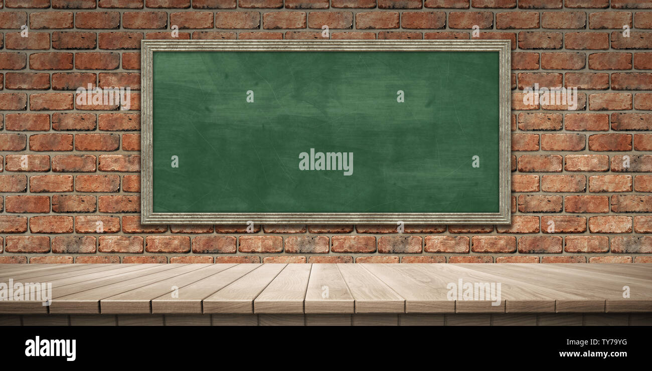 Colorful wooden platform background: blackboard/chalkboard. ( 3D ...