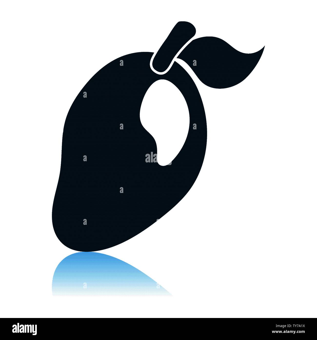 Icon Of Mango. Shadow Reflection Design. Vector Illustration Stock ...