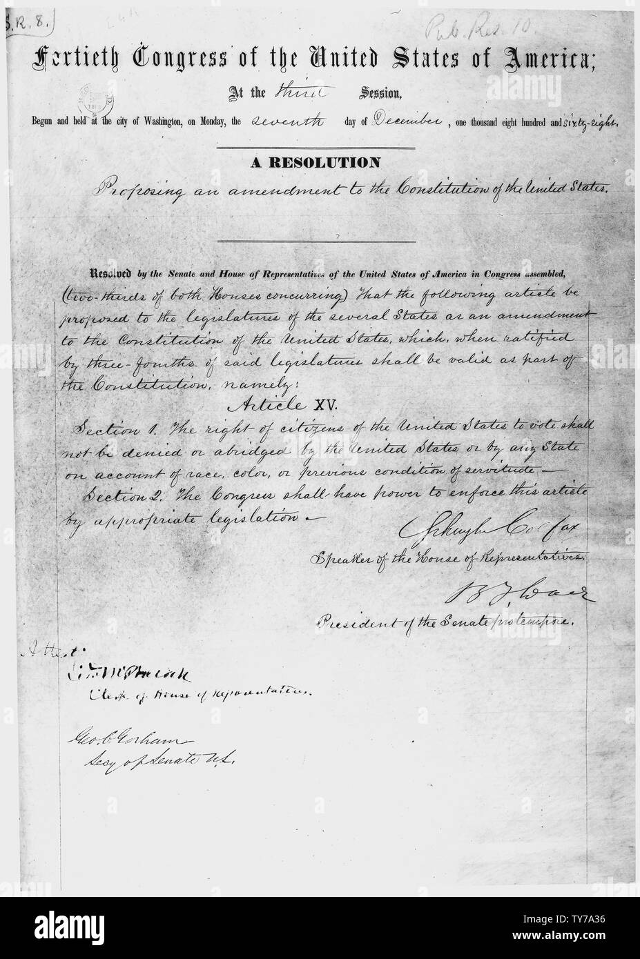 Fifteenth amendment hi-res stock photography and images - Alamy