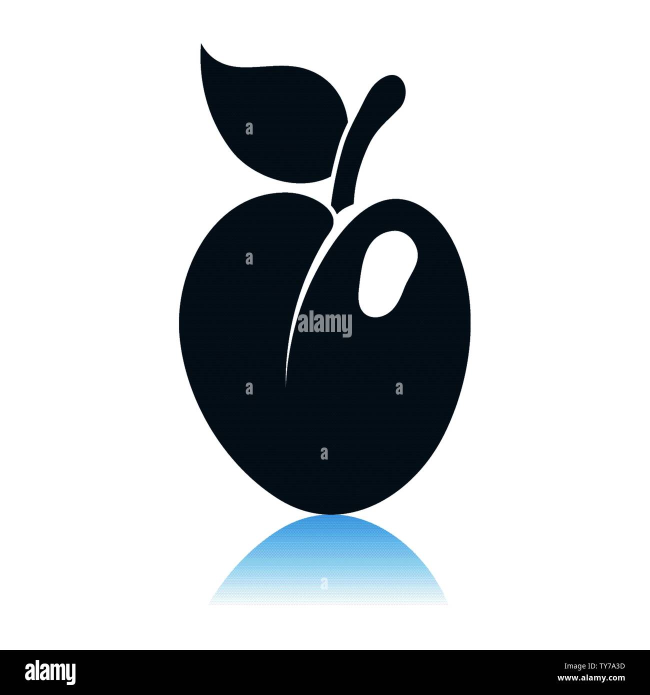 Icon Of Plum. Shadow Reflection Design. Vector Illustration Stock ...