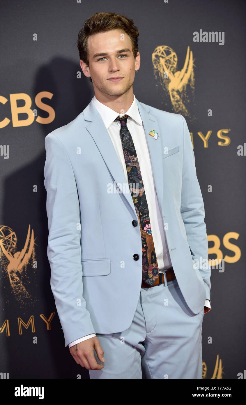 Actor Brandon Flynn arrives for the 69th annual Primetime Emmy Awards ...