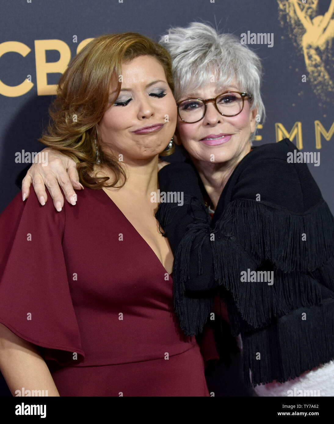 Actors Justina Machado (L) and Rita Moreno arrive for the 69th annual ...