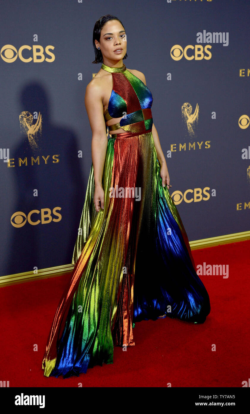 Actor Tessa Thompson arrives for the 69th annual Primetime Emmy Awards ...