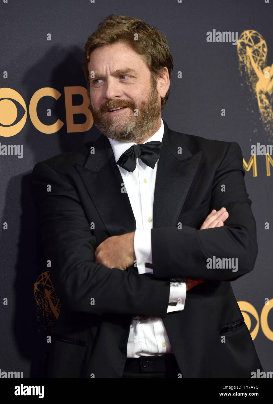 Actor Zach Galifianakis arrives for the 69th annual Primetime Emmy ...
