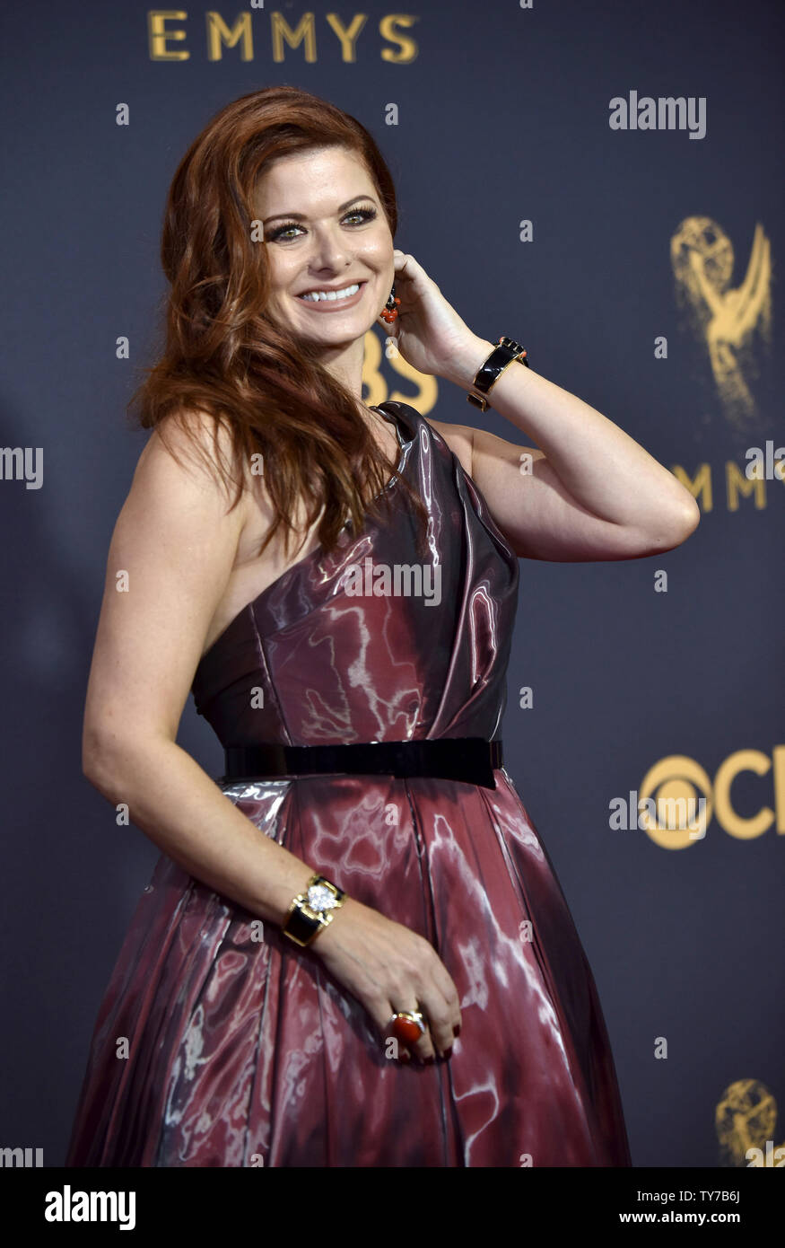 Actor Debra Messing arrives for the 69th annual Primetime Emmy Awards ...