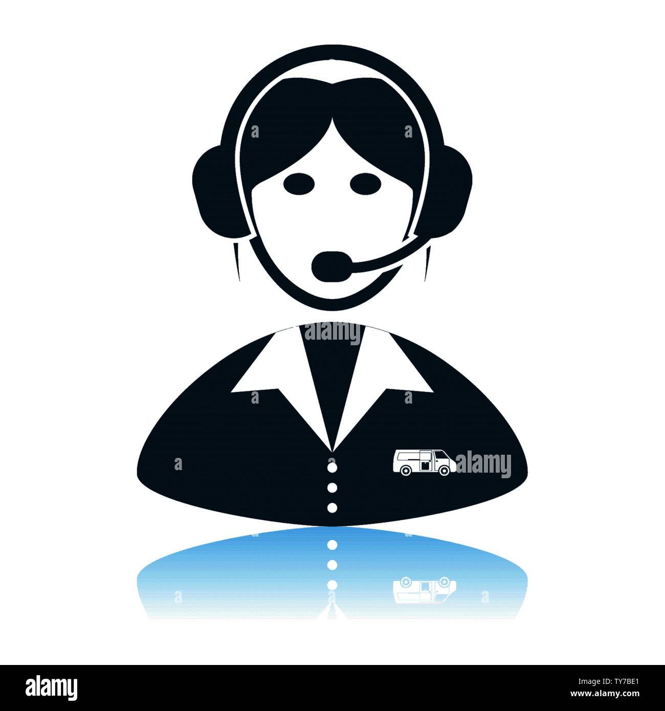 Logistic Dispatcher Consultant Icon. Shadow Reflection Design. Vector ...
