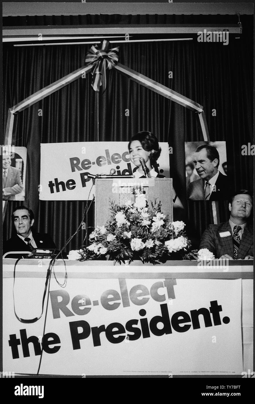 Julie Nixon Eisenhower campaigning for her father at the 1972 ...
