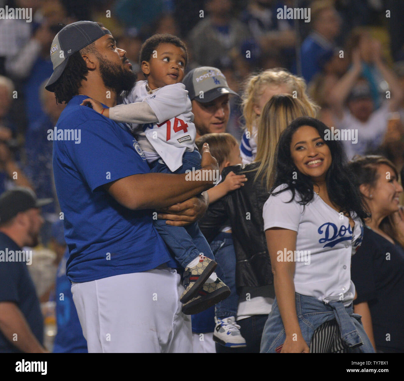 Los Angeles Dodgers' closing pitcher Kenley Jansen celebrates with his ...