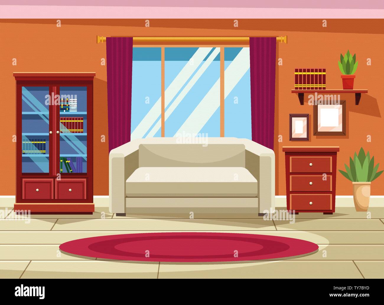 House interior with furniture scenery Stock Vector Image & Art - Alamy