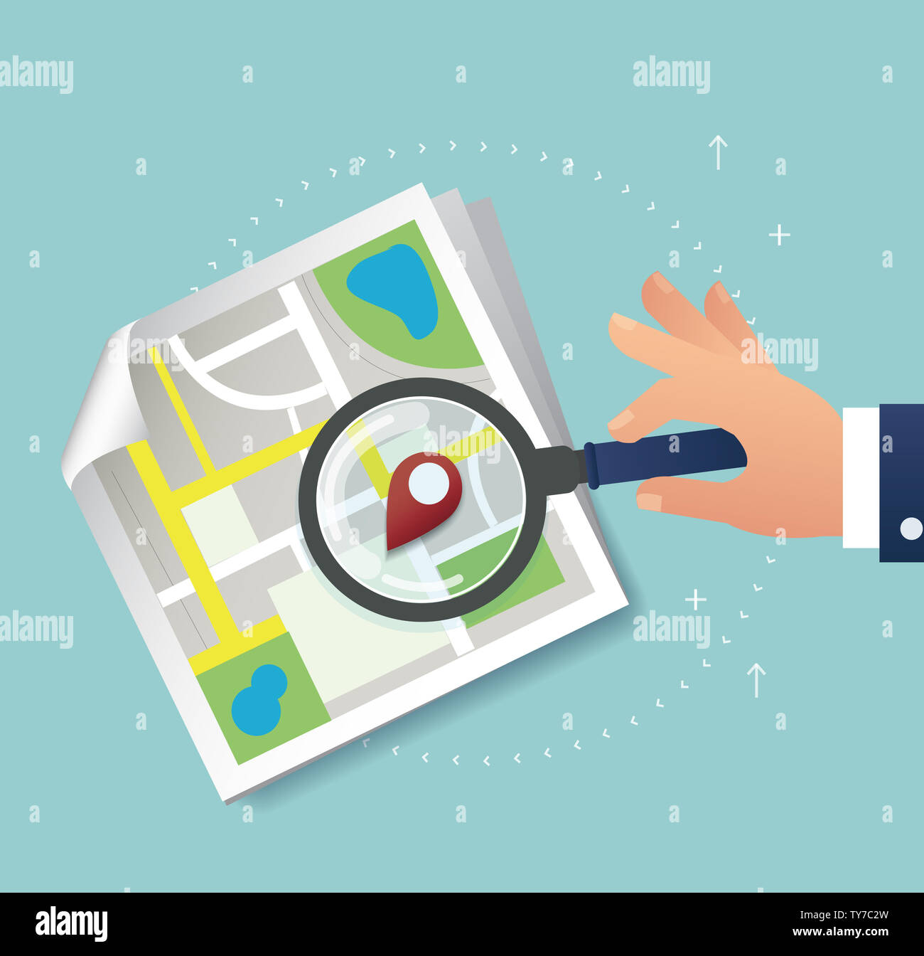 Magnifying glass symbol design colored hi-res stock photography and ...