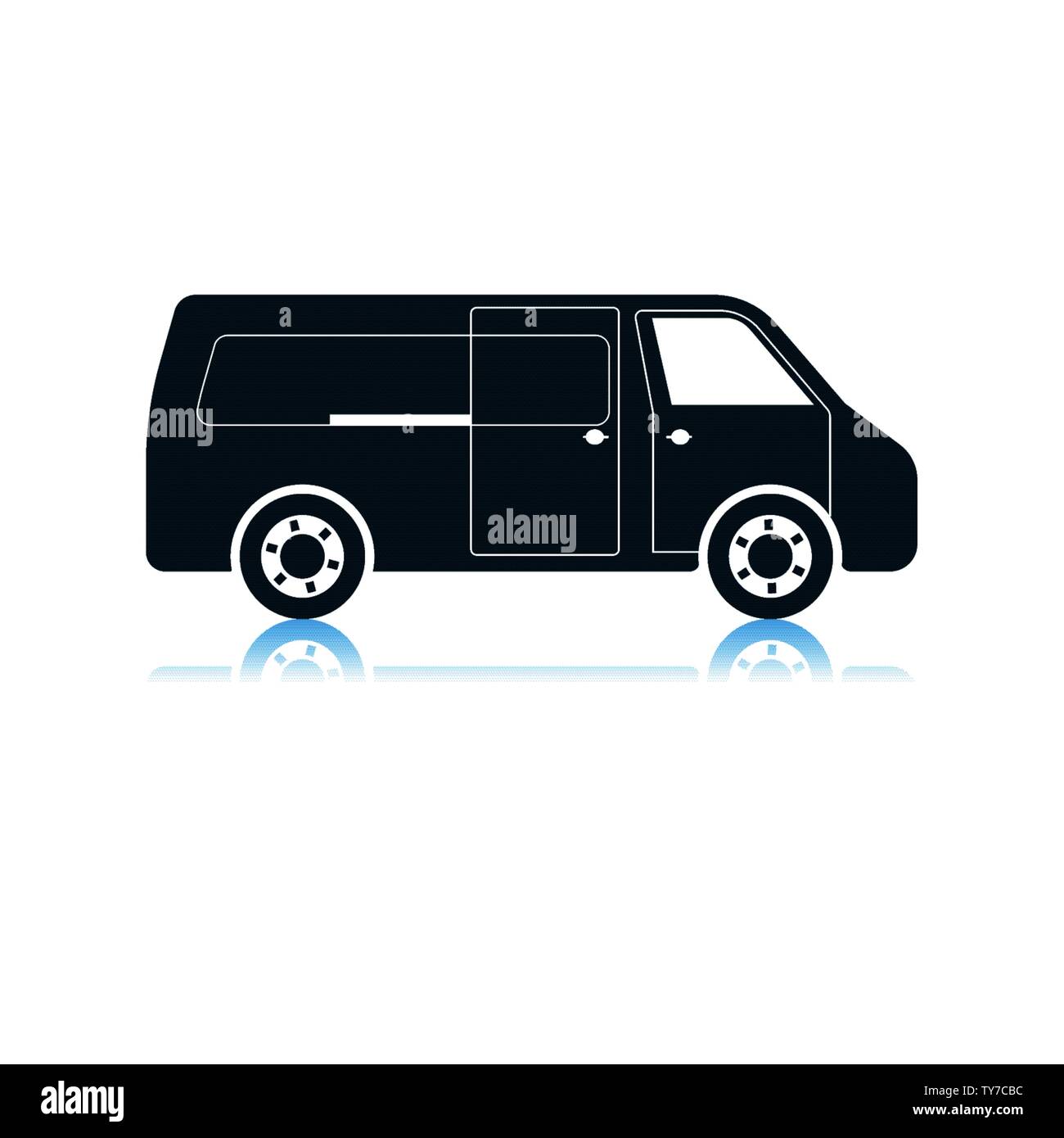 Commercial Van Icon. Shadow Reflection Design. Vector Illustration ...
