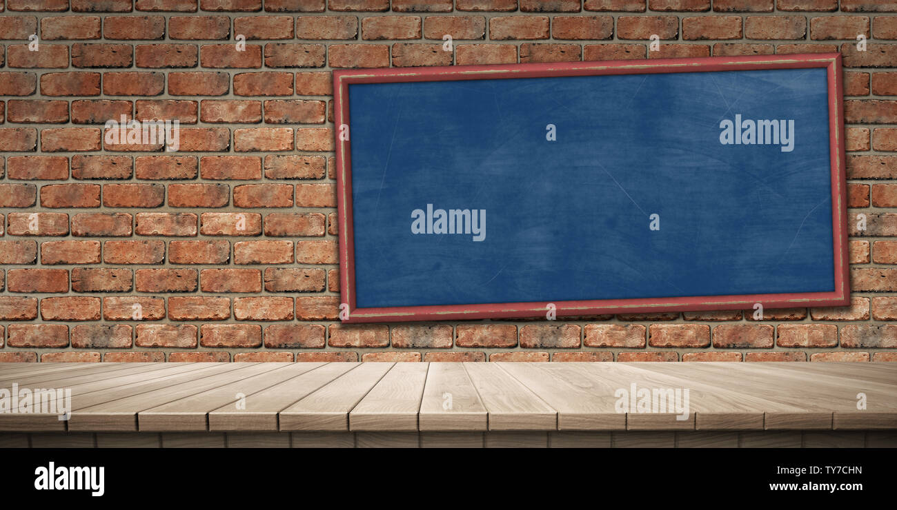 Colorful wooden platform background: blackboard/chalkboard. ( 3D ...