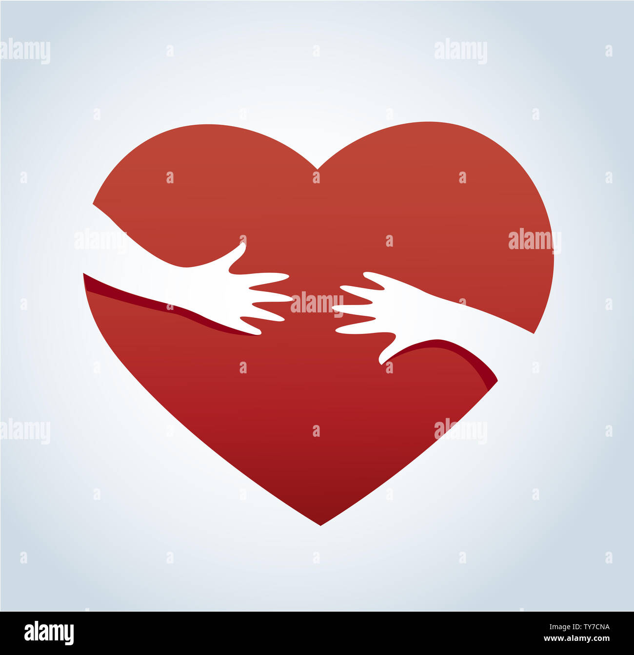 hands hugging the heart , concept of love and care Stock Photo - Alamy