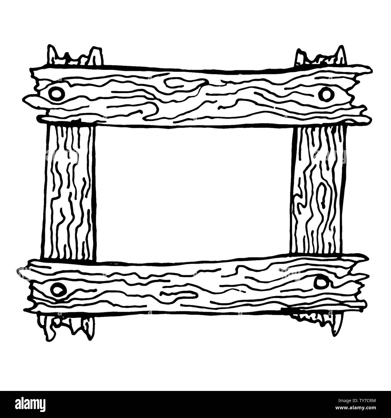 Picture frame sketch vector Black and White Stock Photos & Images - Alamy