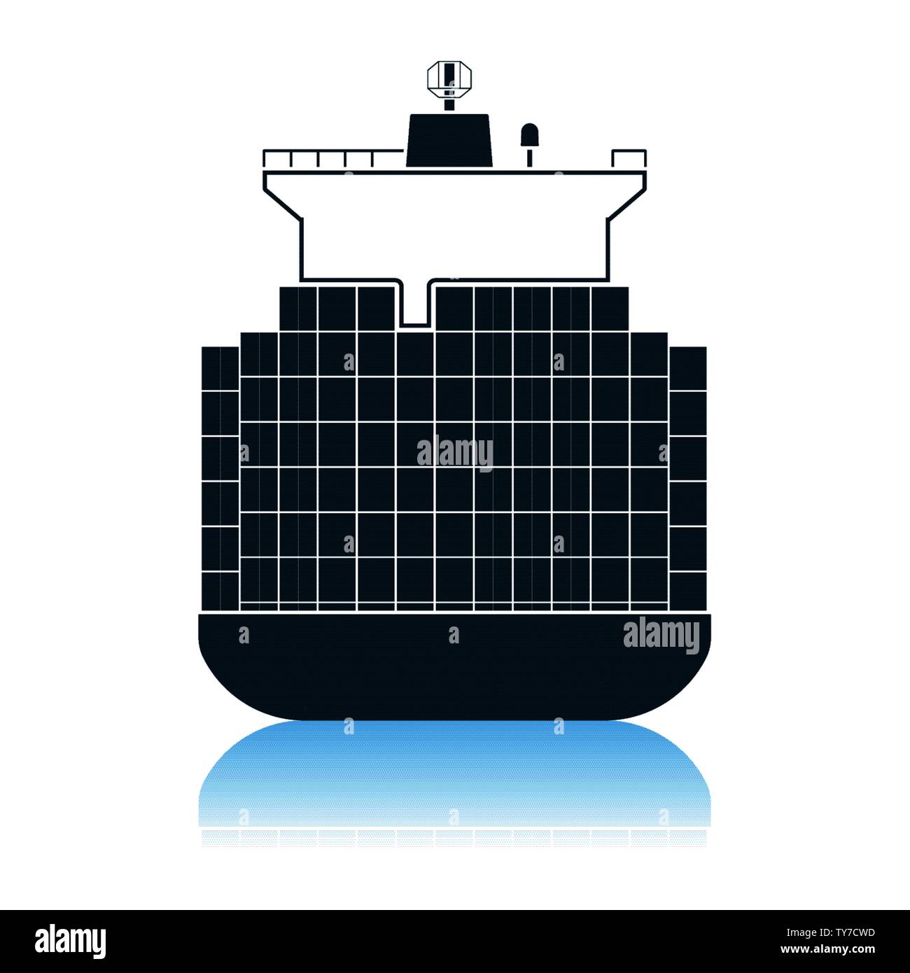 Container Ship Icon. Shadow Reflection Design. Vector Illustration ...
