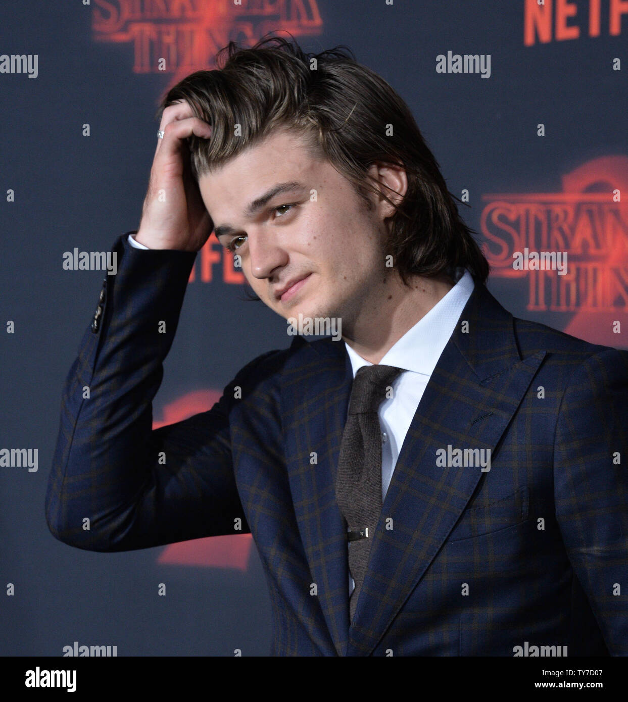 Cast member Joe Keery attends the premiere of Netflix's "Stranger ...