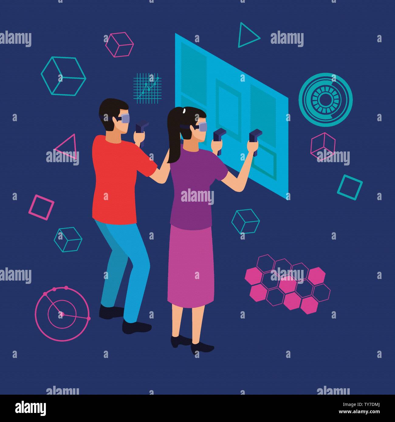 Virtual reality headset gamepad Stock Vector Images - Alamy