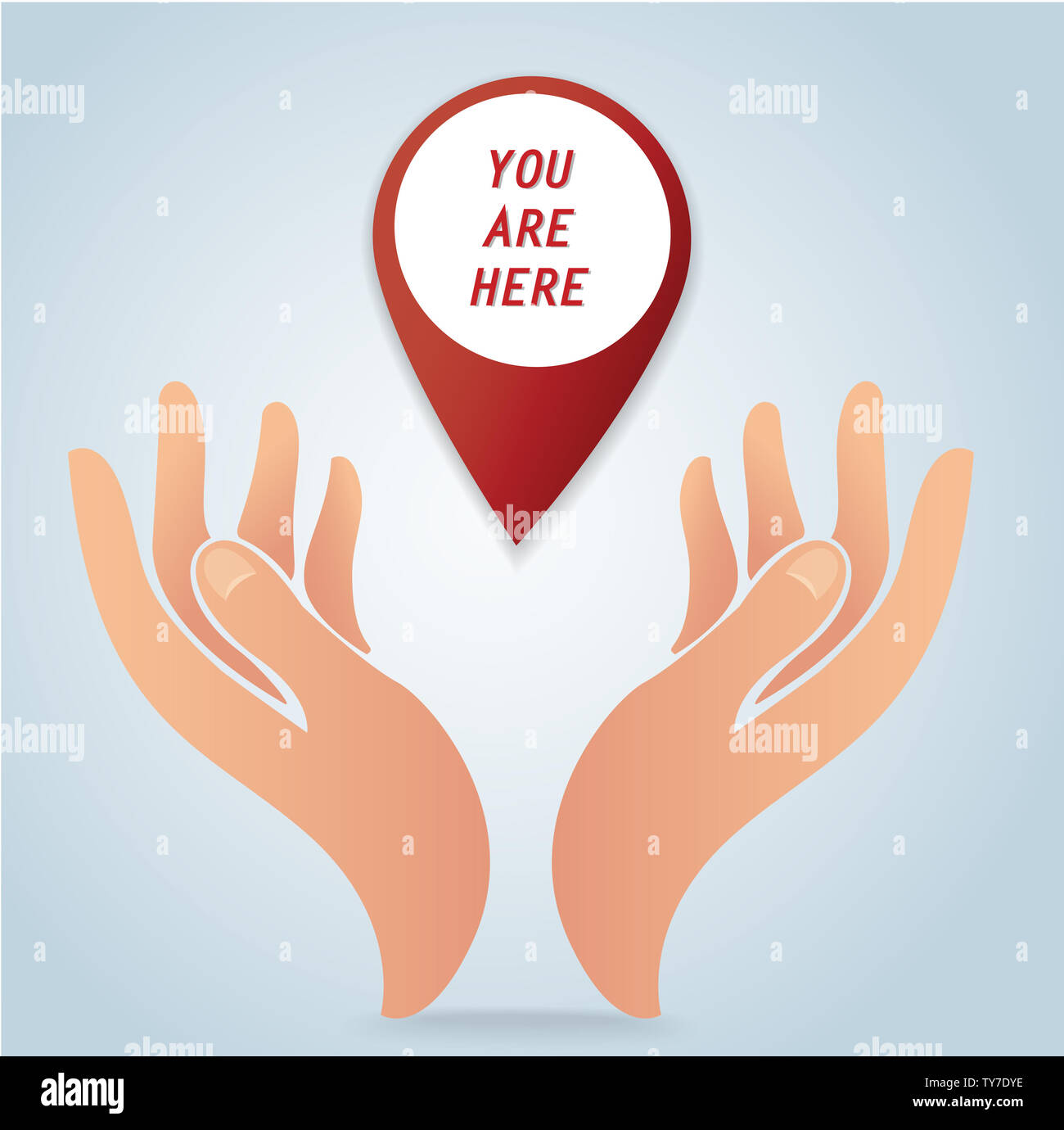 hand holding pin location icon Stock Photo - Alamy