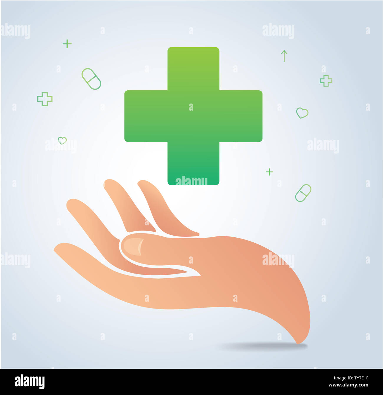 hand holding medical hospital icon symbol Stock Photo - Alamy