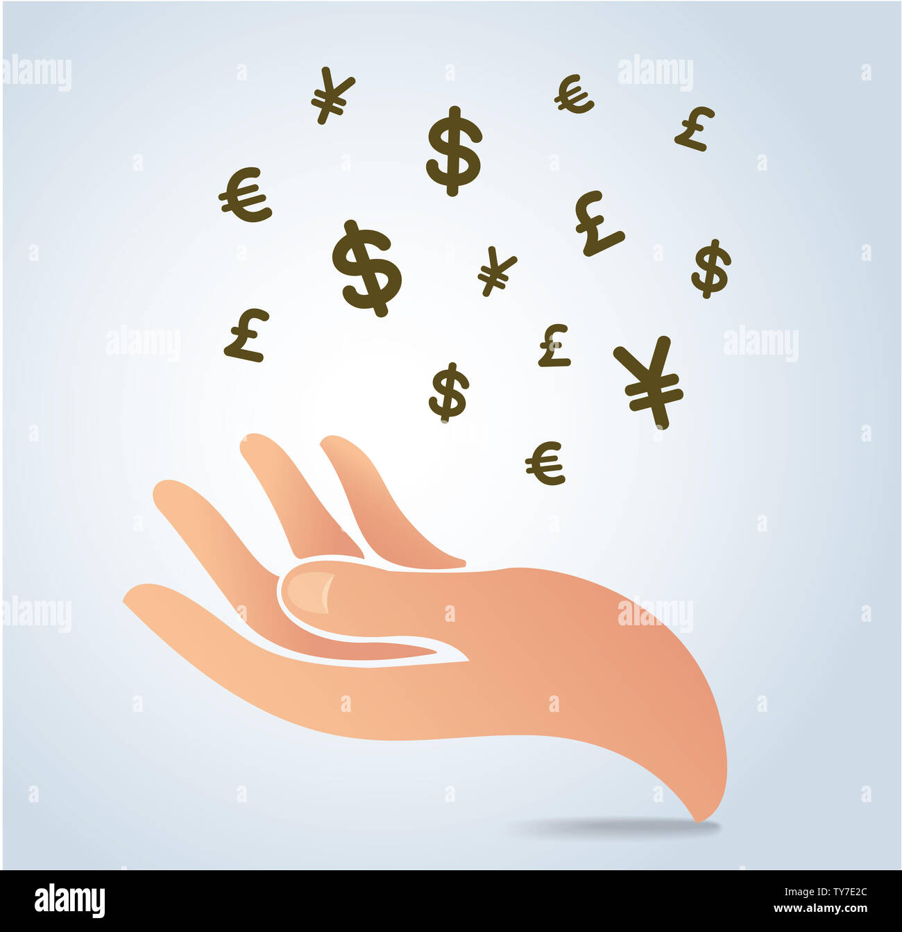 hand holding money symbol icon, business concept Stock Photo - Alamy