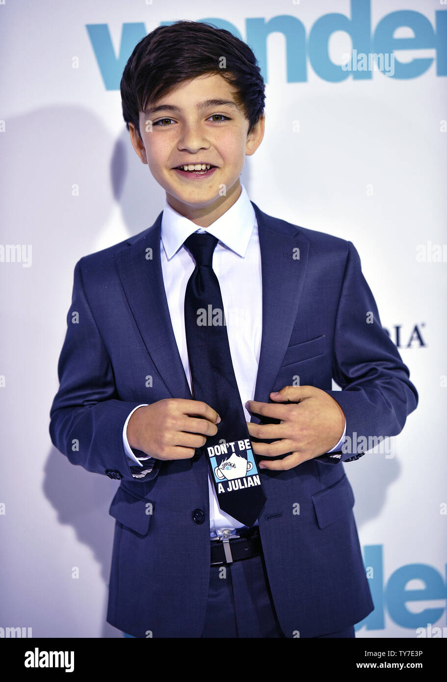 Bryce Gheisar arrives for the premiere of 'Wonder' at the Regency ...