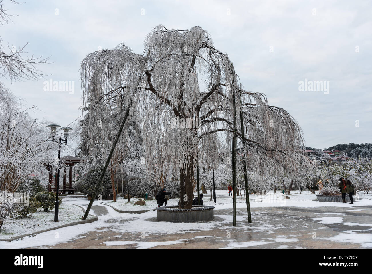 Snow view of Kuling town, Lushan Stock Photo - Alamy