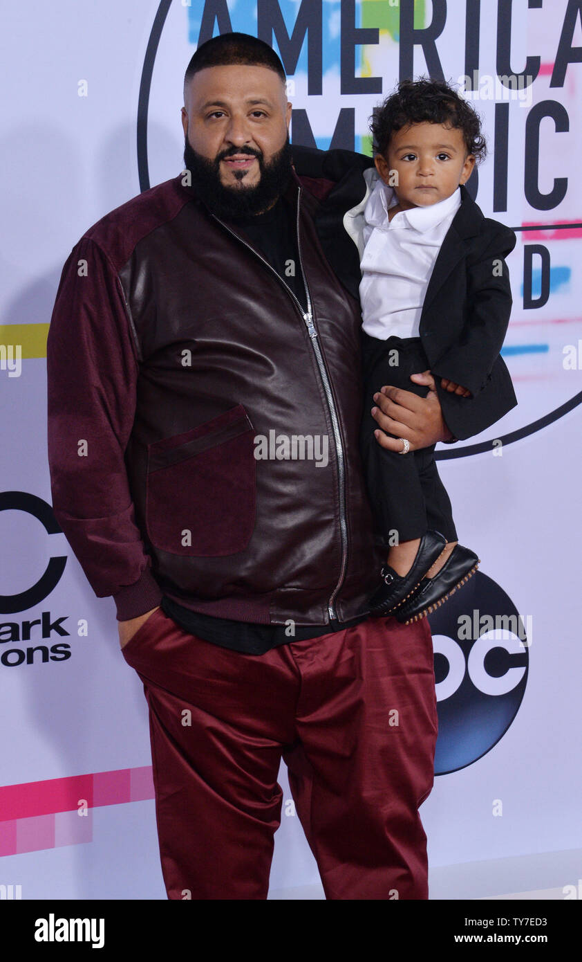 DJ Khaled (L) and his son Asahd Tuck Khaled arrive for the annual ...