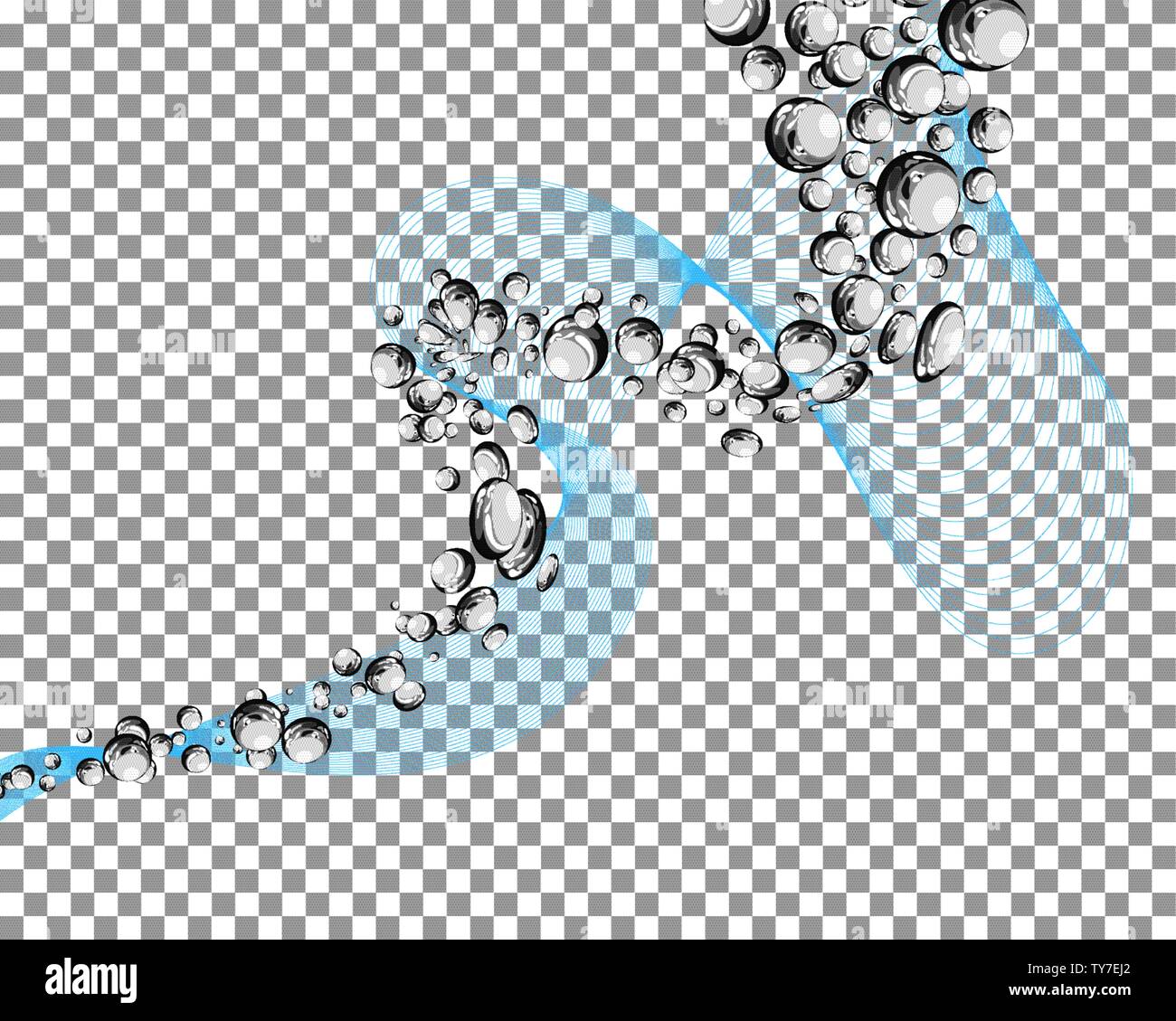 Abstract water background with transparency grid on back. Vector ...