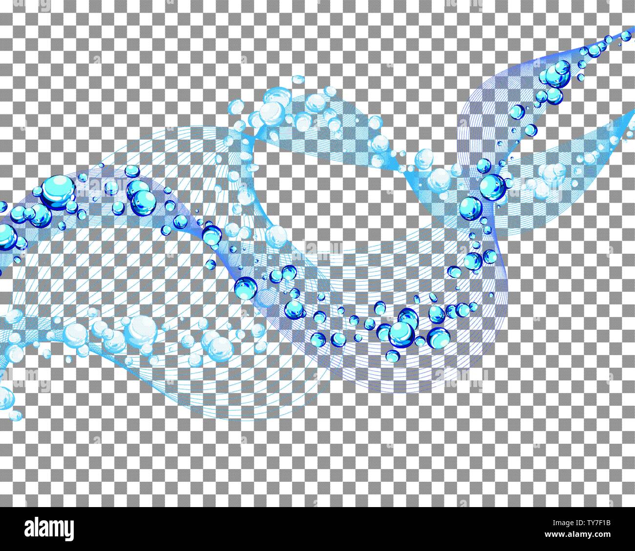 Abstract water background with transparency grid on back. Vector ...