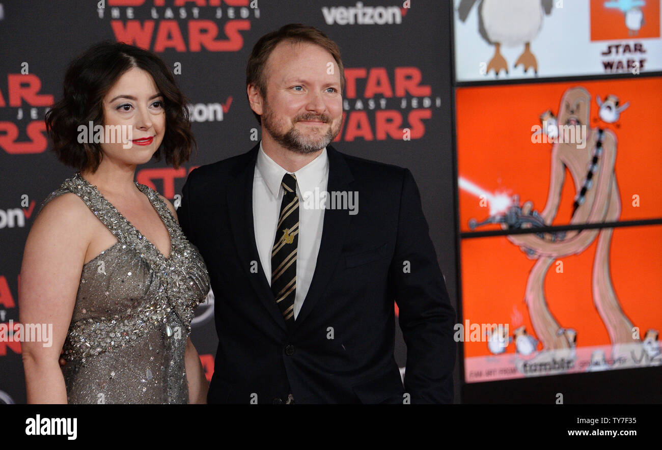 Director director Rian Johnson and Karina Longworth attend the premiere ...