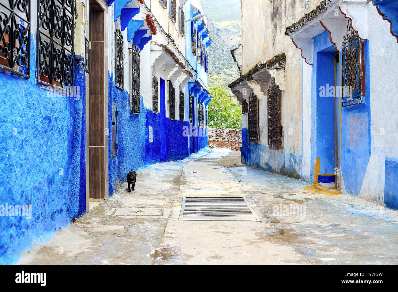 Traditional moroccan architectural details in Chefchaouen Morocco ...
