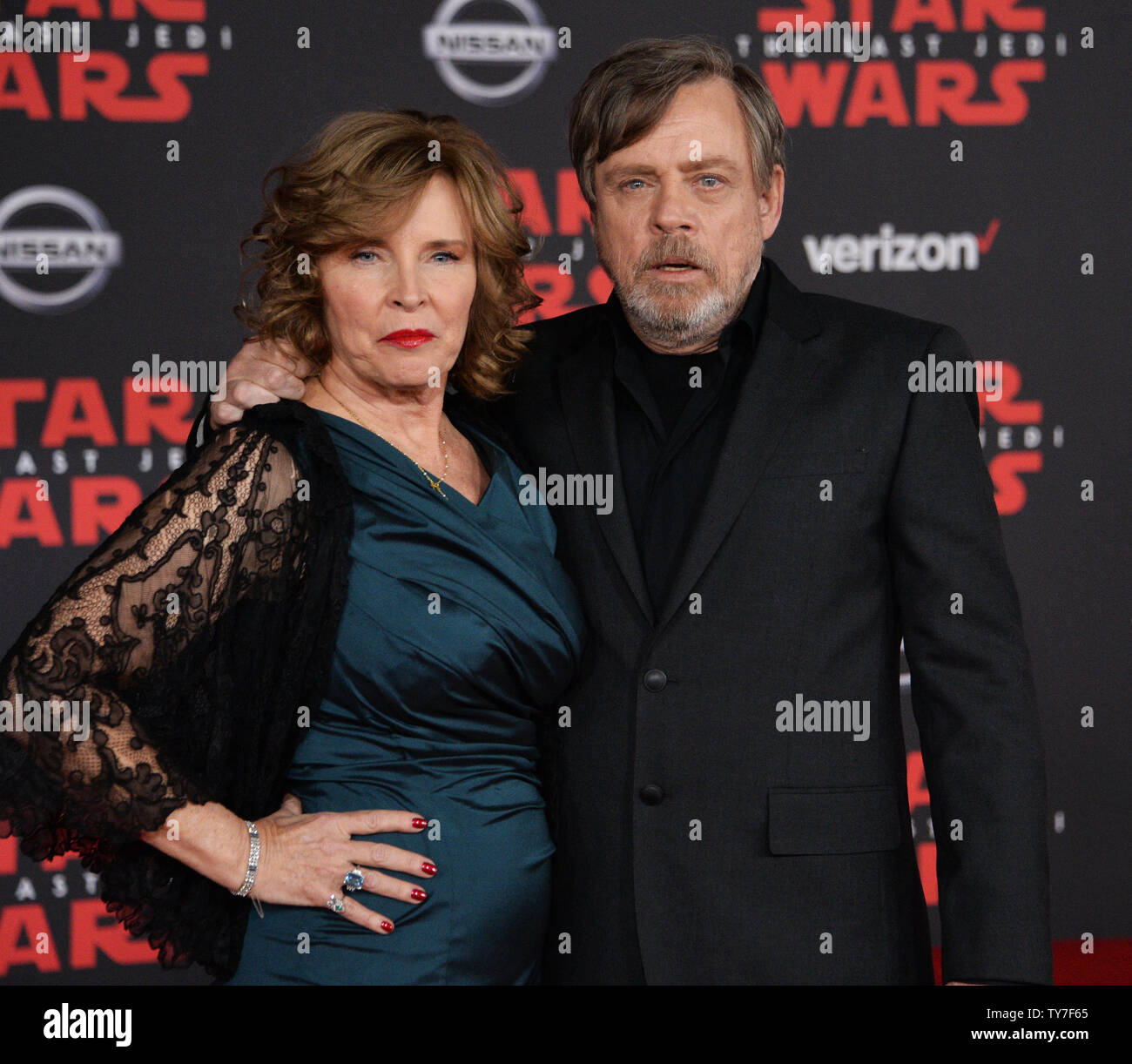 Cast member Mark Hamill and his wife Marilou Hamill attend the premiere ...