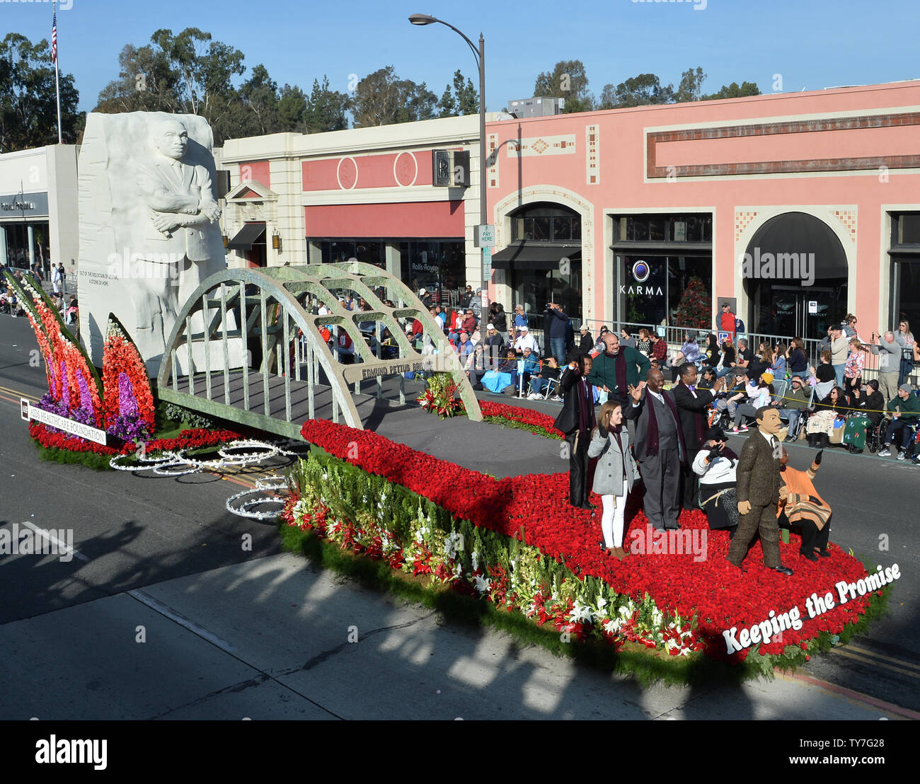 The AIDS Healthcare Foundation "Keeping the Promise" float honors the ...