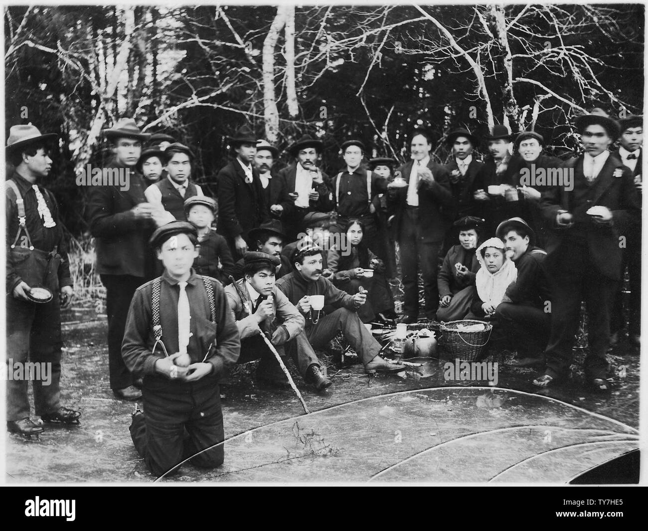 Large group of Indians at a picnic Stock Photo - Alamy